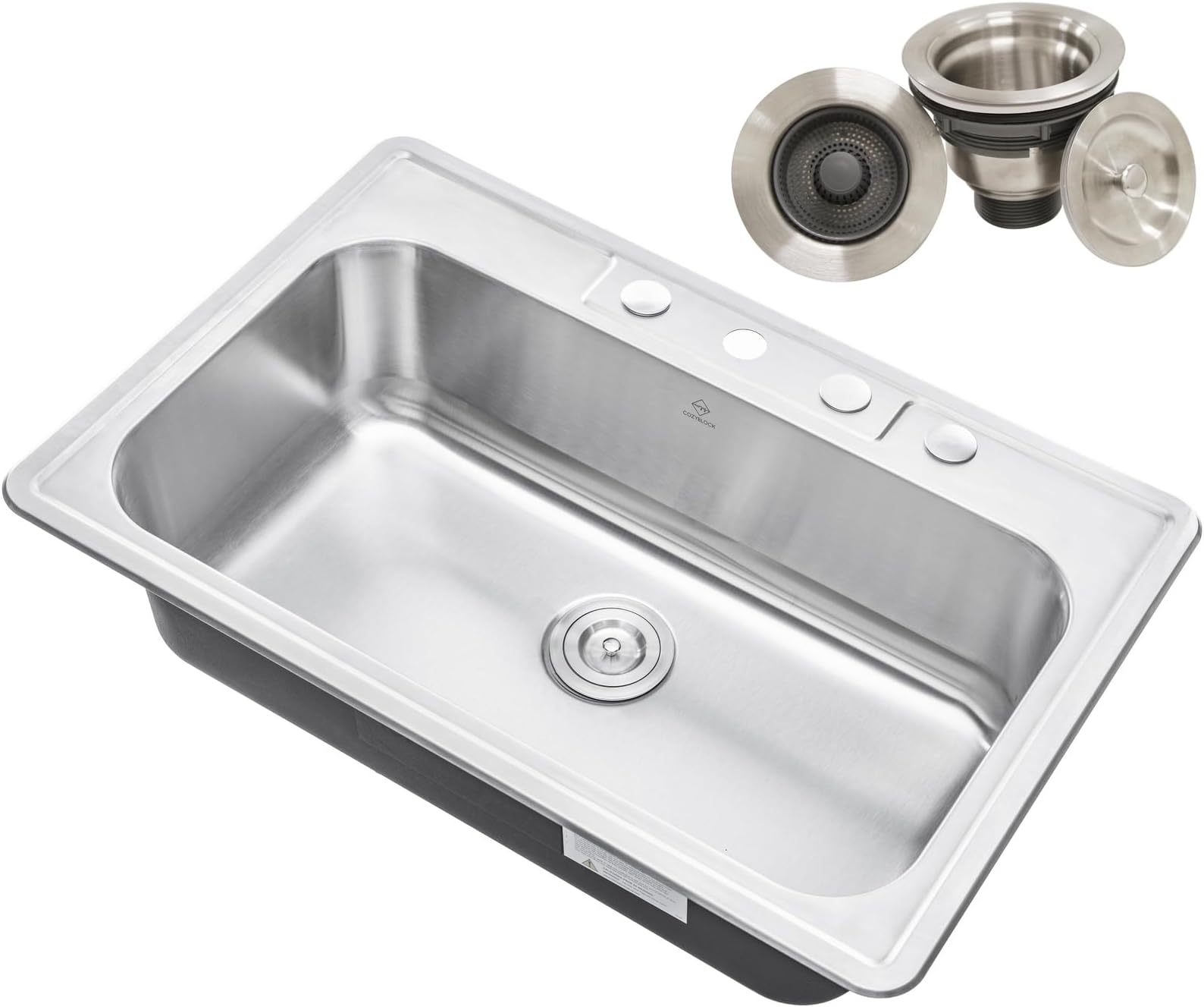 Glacier Bay All-in-One Drop-in Stainless Steel 33 in. 2-Hole Single ...