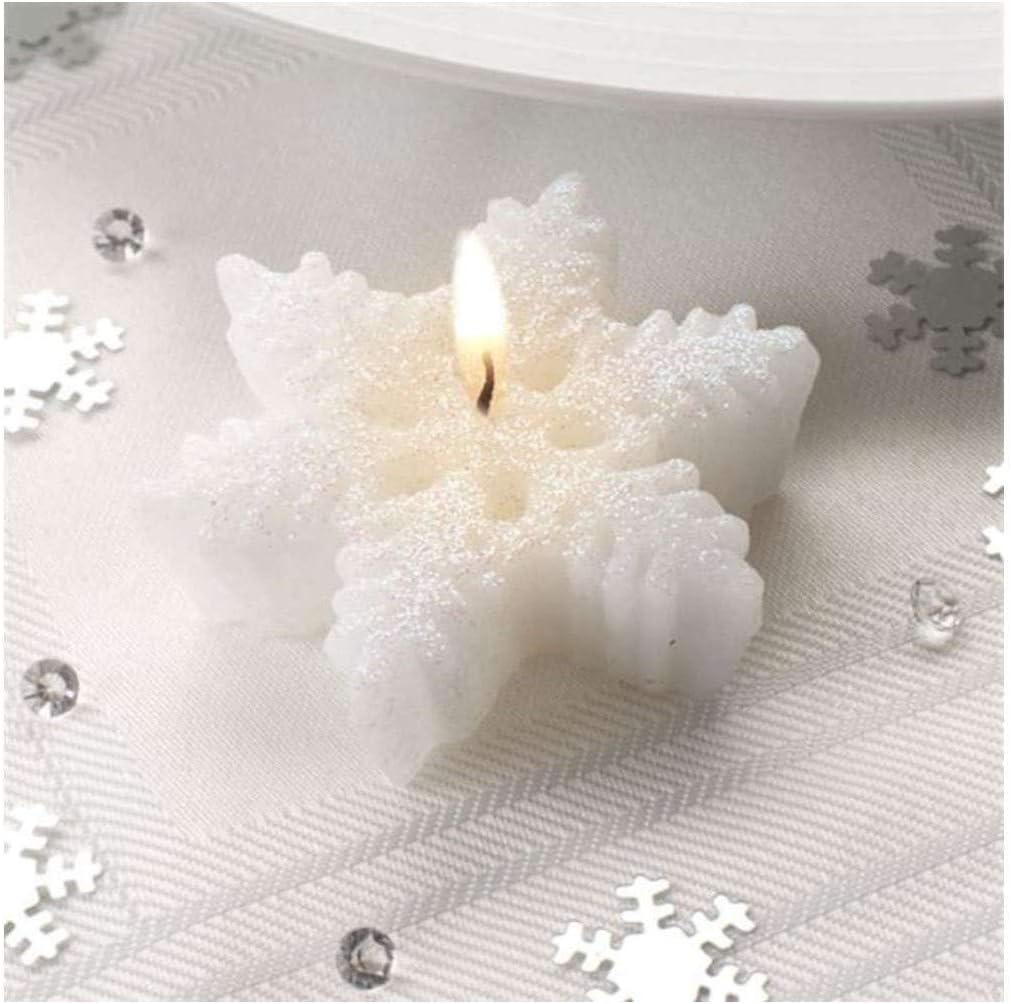PACK OF 3 SNOWFLAKE CANDLES : Amazon.co.uk: Home & Kitchen