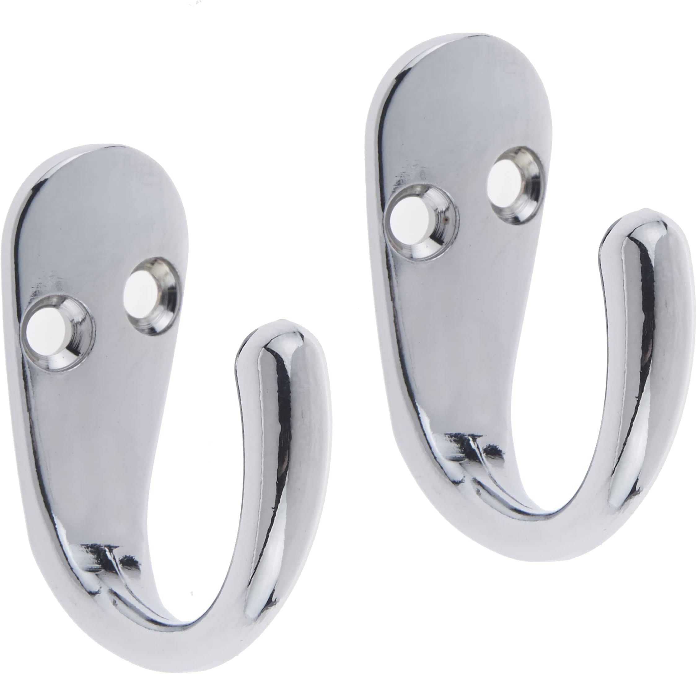 Select Hardware 2X Single Robe Coat Hooks with Screws, Chrome Finish ...