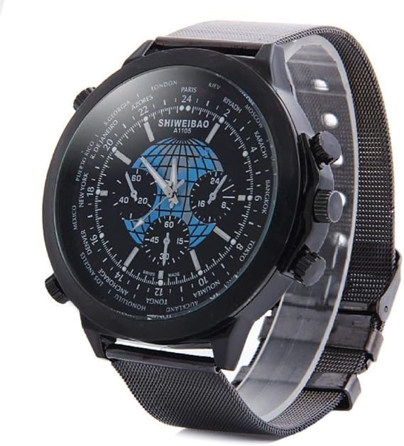 Men's Watches,Earth Dial Stainless Steel Woven Mesh with Large Dial ...