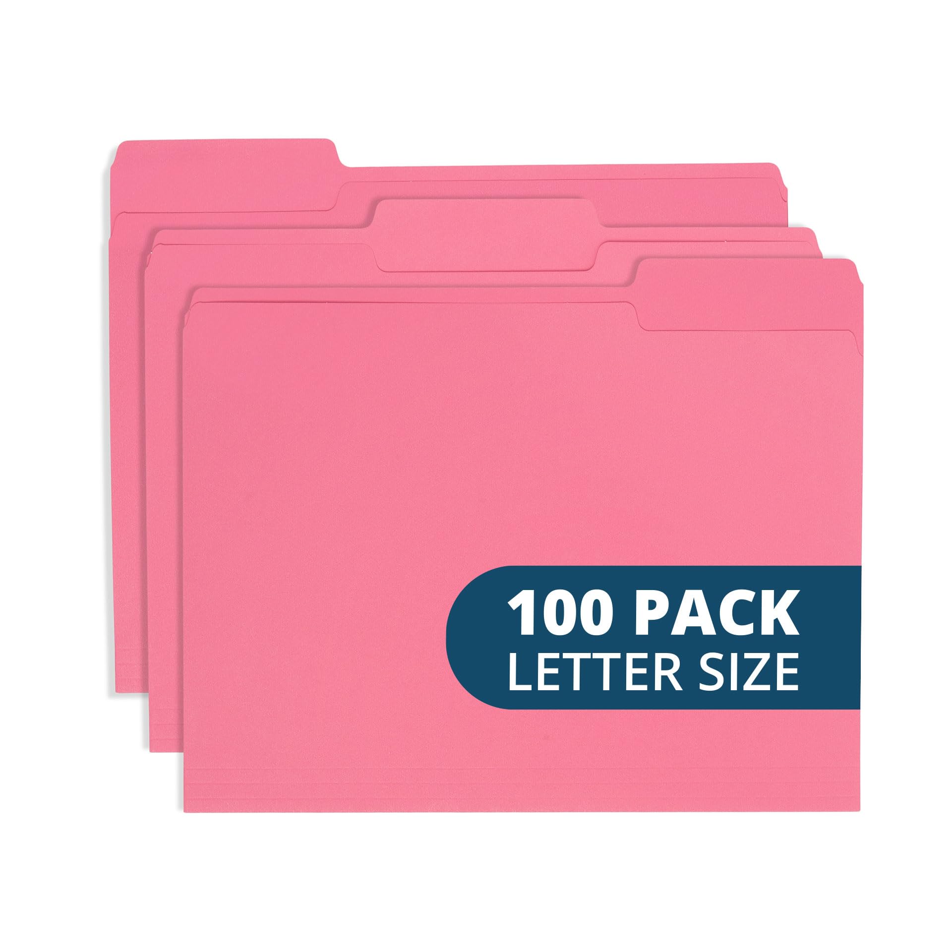 Amazon.com : 100 Blue Summit Supplies Pink File Folders, Letter Size ...