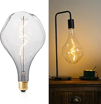 OMED Large Edison LED Light Bulb 100 watt, Clear Edison Bulb Dimmable ...