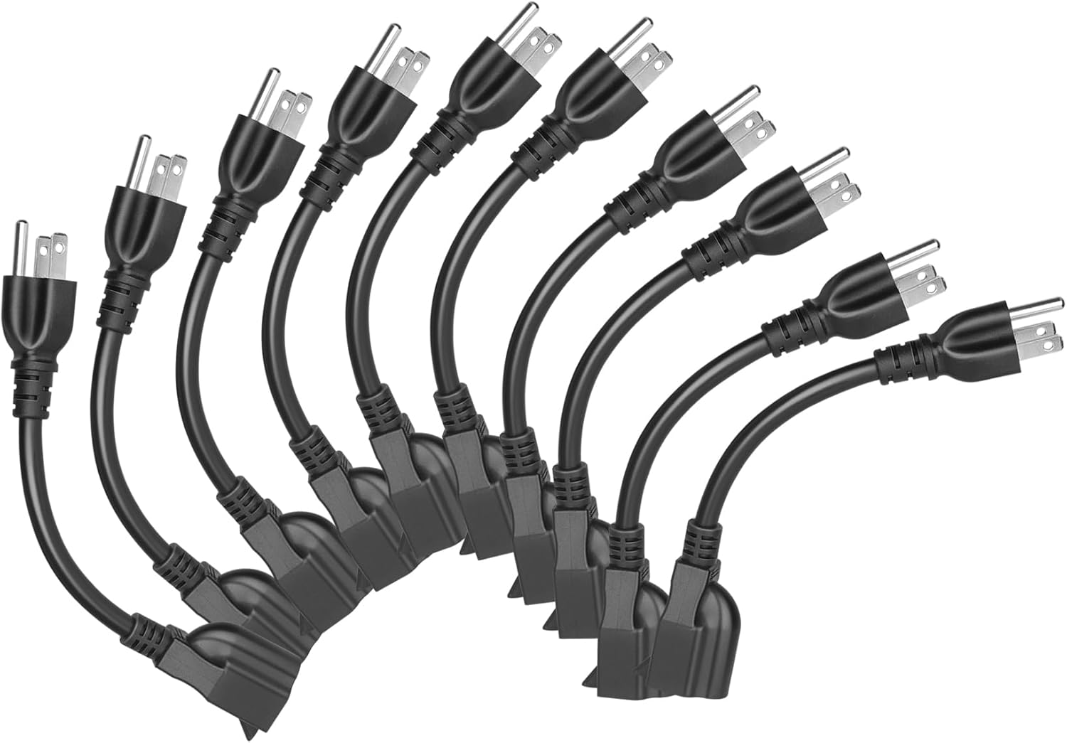 KUNLUN 5 Pack Short Extension Cord, 3 Prong 8-Inch Small Extension Cord ...