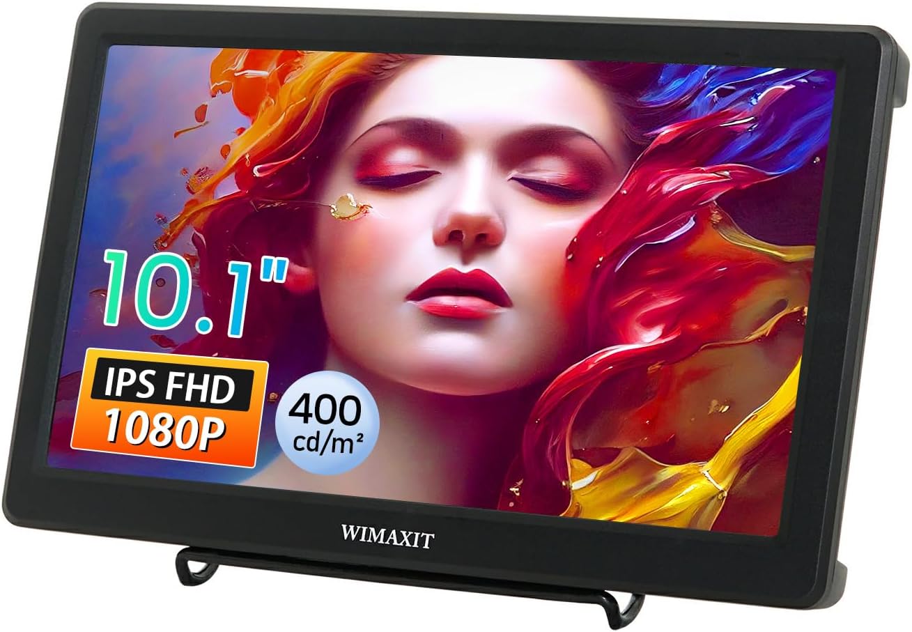 CCTV Monitor 10.1 inch Mini TV, Small HDMI Monitor 1920x1080P Full HD ...