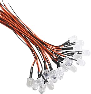 EDGELEC 30pcs 12 Volt 10mm Orange LED Lights Emitting Diodes Pre Wired ...