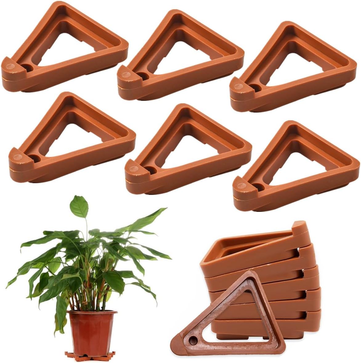 SamHeng 12 Pcs Plant Pot Feet, Plastic Breathable Triangle Supports ...