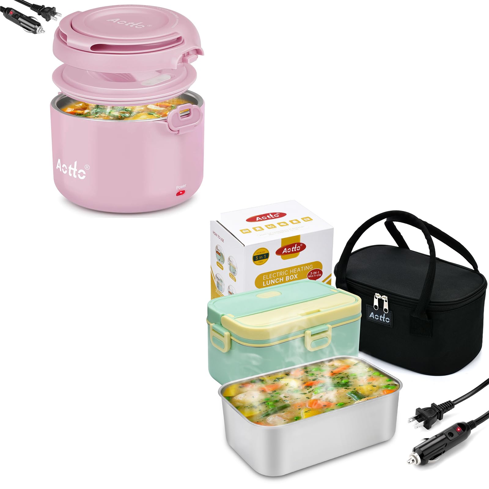 Amazon.com: Aotto Electric Lunch Box Portable Food Warmer and Heater ...