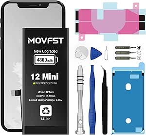 Amazon.com: MOVFST Replacement Battery for iPhone 12 Mini,4300mAh Li ...