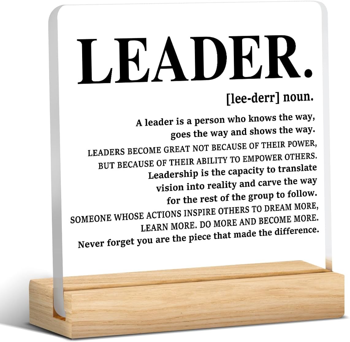 Amazon.com: Leadership Gifts for Boss, Mentor, Supervisor - Acrylic ...