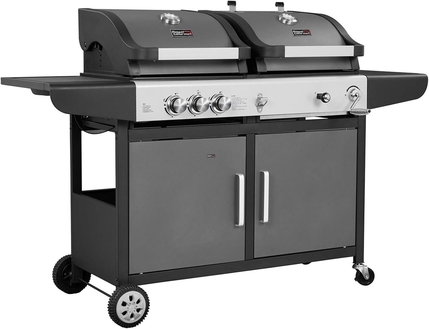 Royal Gourmet Gas and Charcoal Barbecue E30A40A22-SB-ZT,Gas and Charcoal Grill Combo, Dual Fuel ...