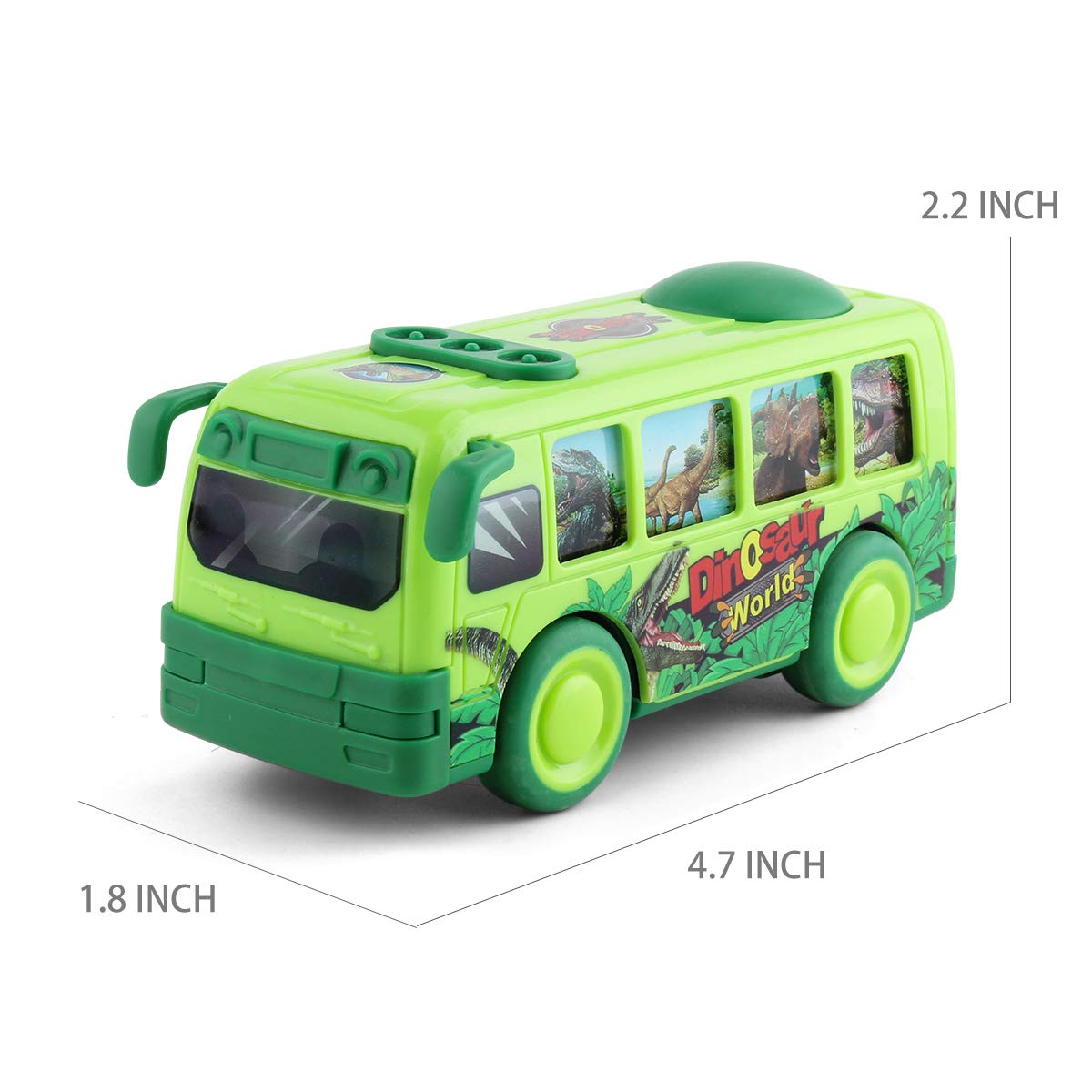 DINOBROS Dinosaur Bus Toy Friction Powered Mini Toy Bus Play Vehicles ...