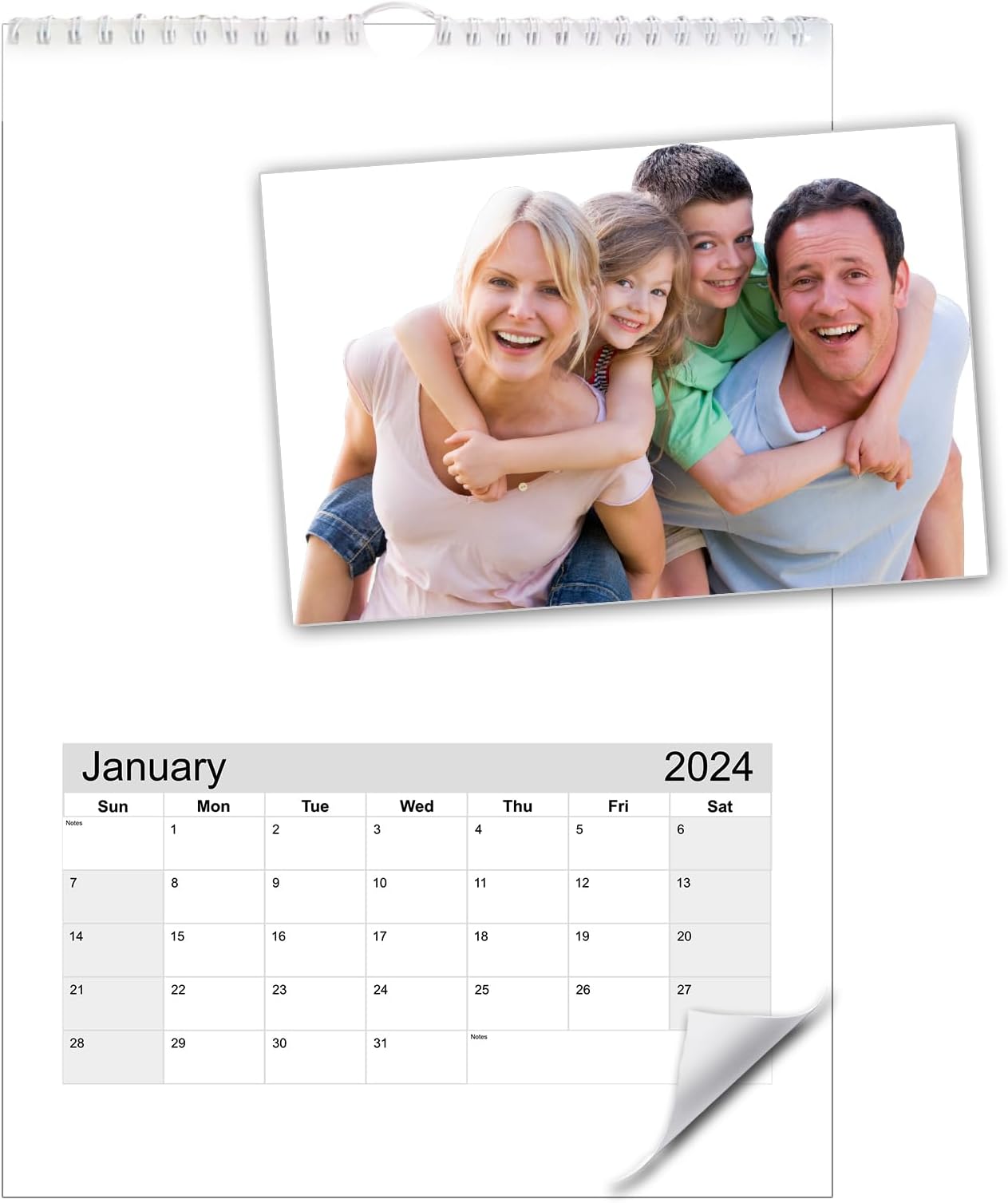 A4 or A3 DIY Blank Calendar, Stick Photos, Colour or Draw (Design 1, A4 ...