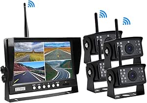 EVERSECU 4pcs Digital HD 1080P Wireless Car Backup Cameras with 9 inch ...