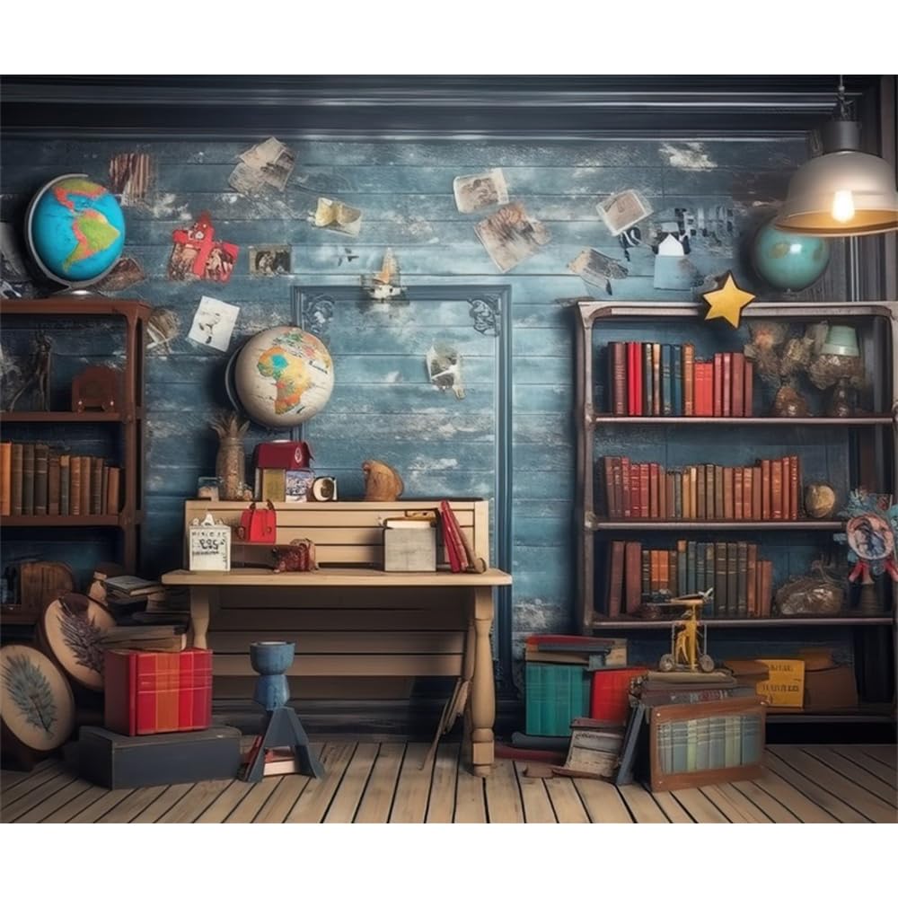 Buy OFILA School Pictures Backdrop 10x8ft Fabric Bookshelf Backdrop ...