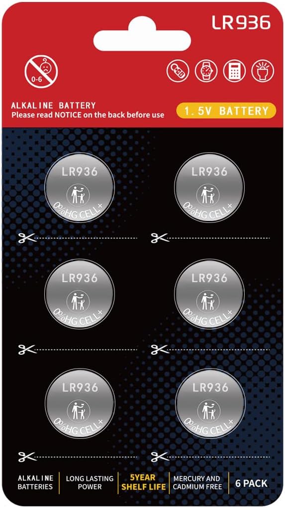 Amazon.com: PKCELL LR936 Batteries LR45 1.5V AG9 Battery G9 194 394 ...