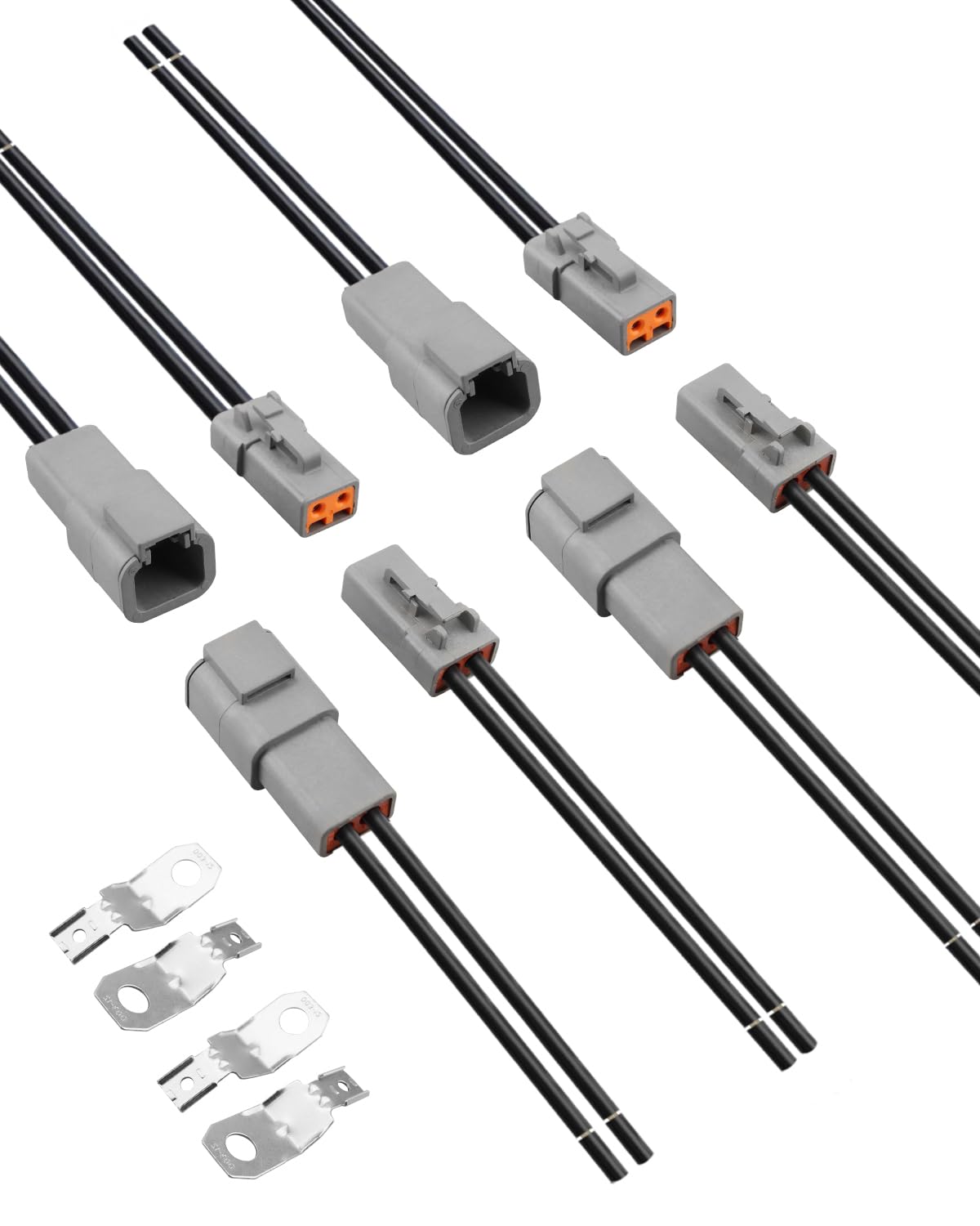 Amazon.com: LANDSIN 4 Set 2 Pin Connector 12 AWG Wire, Automotive ...