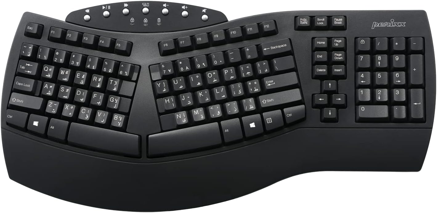 Amazon.com: Perixx PERIBOARD-612B AR Wireless Ergonomic Split Keyboard ...