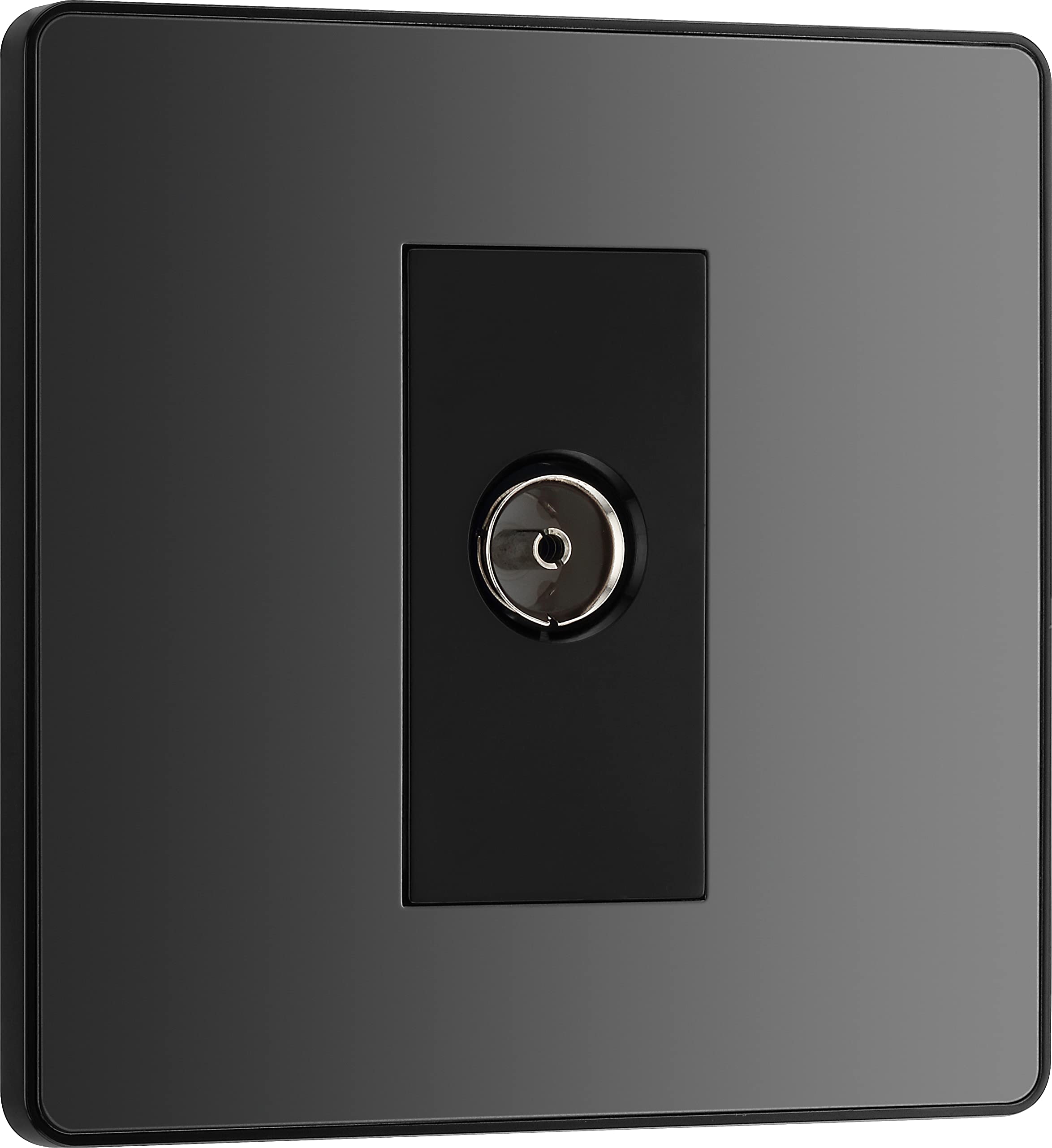 BG Electrical Evolve Single Co-Axial Aerial Connection, Black Chrome ...