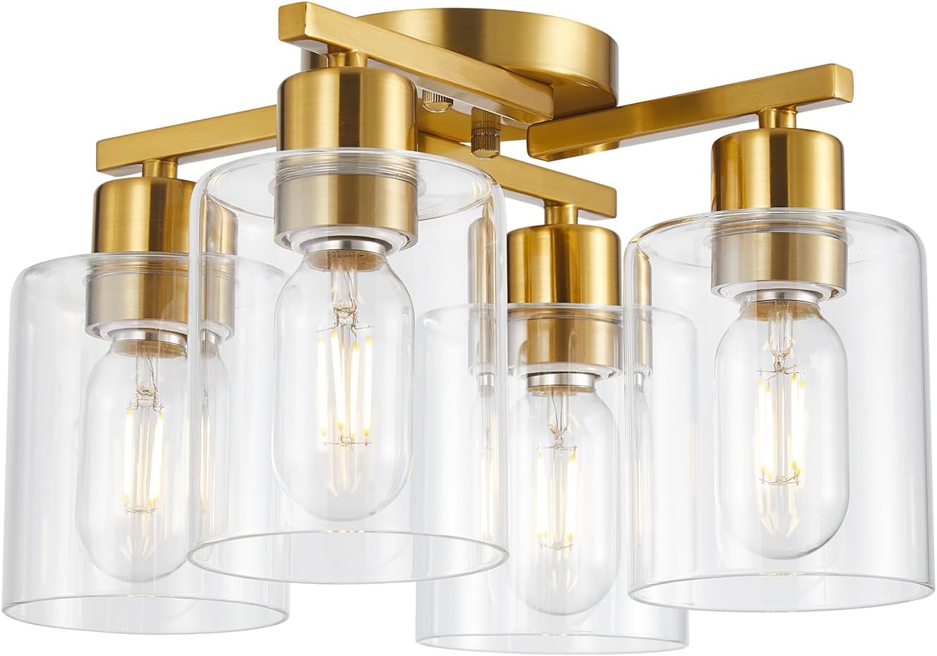 DIDUIO 6 Light Semi Flush Mount Ceiling Light, Modern Brushed Nickel ...