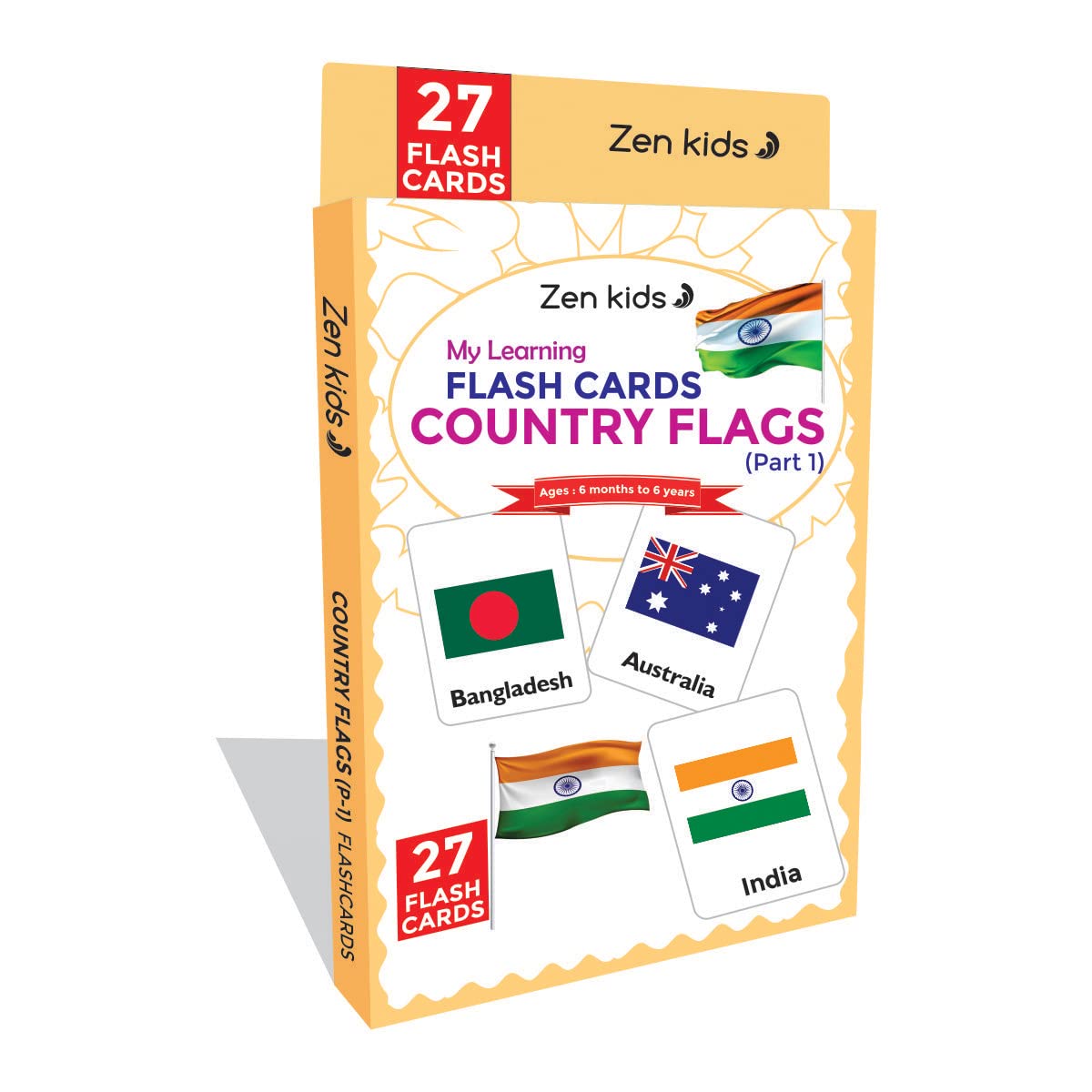 Buy Zen Kids Country s - Part1 Flash Cards for Kids | 27 Flash Cards ...