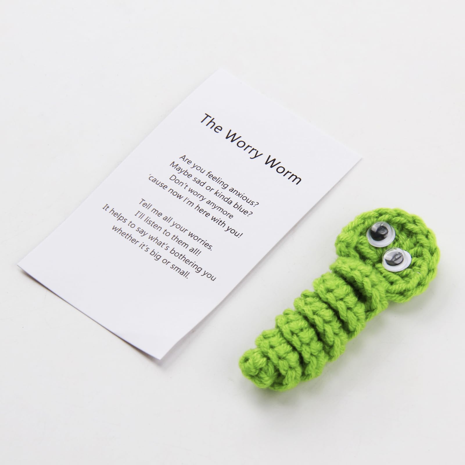 Handmade Crochet Worry Worm, Stress Relief Emotionals Support Worry ...