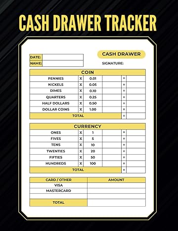 Cash Drawer Tracker: Professional Logbook To Keep Track Your Total Cash ...