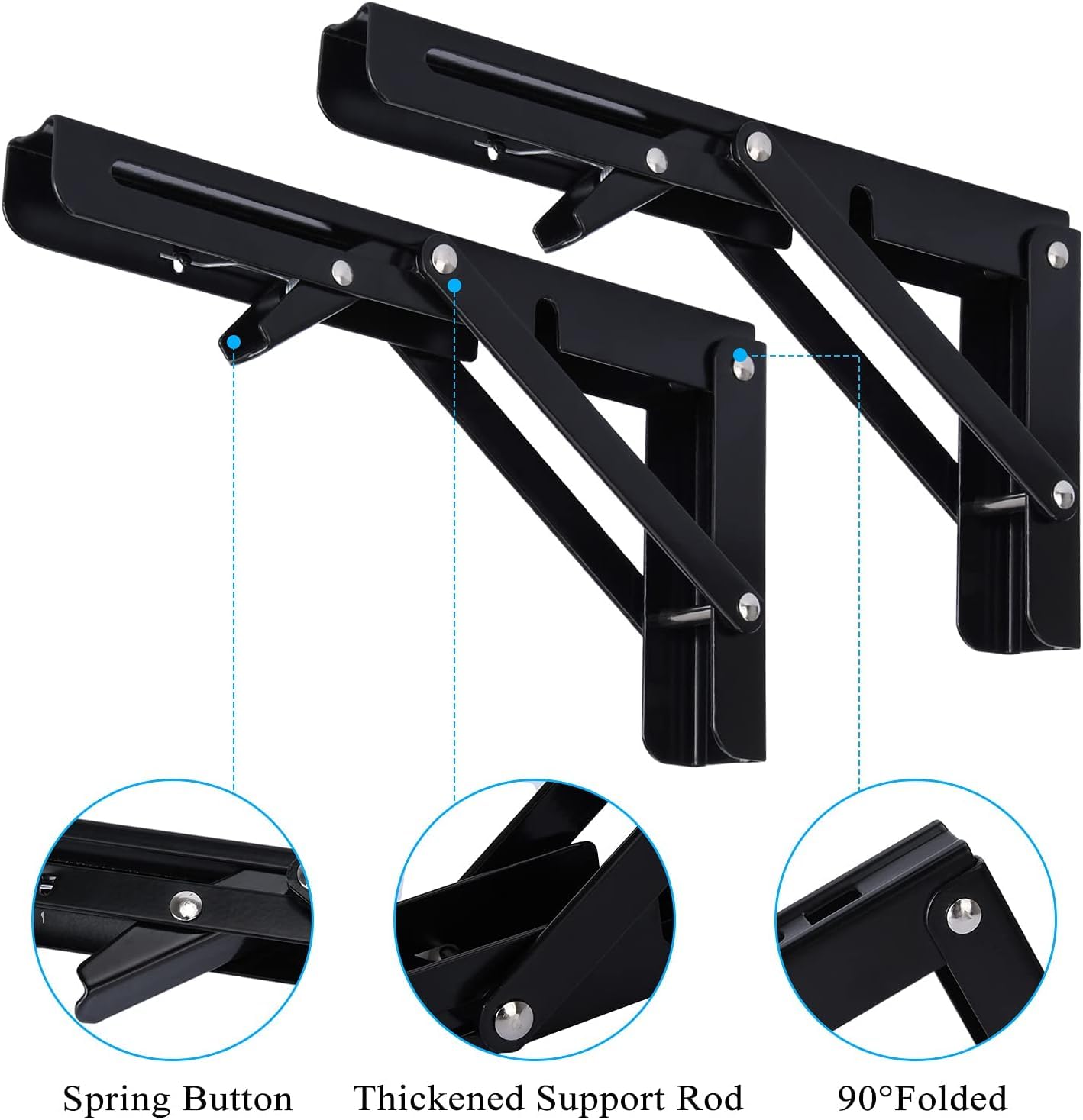 Snapklik.com : Hovico Folding Shelf Brackets, Heavy Duty Shelf Brackets ...