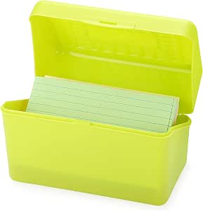 BSTKEY 3 x 5 inch Plastic Index Card Holder Recipe Card Box, Small ...