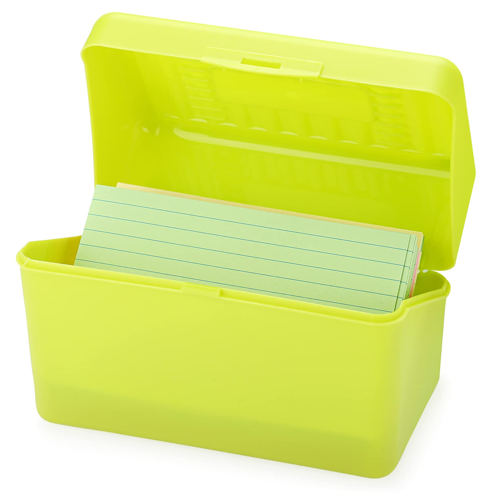 Flash Card Box BSTKEY 3x5 Inch Plastic Index Card Box – Yellow Recipe ...