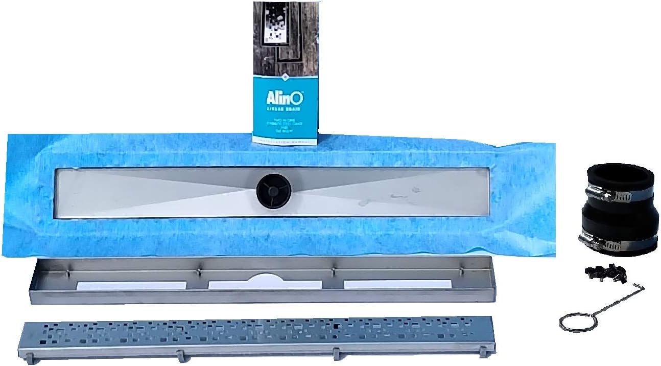 AlinO "Two-in-One" Linear Drain (54, Bright Clear), Bathtub Drains ...
