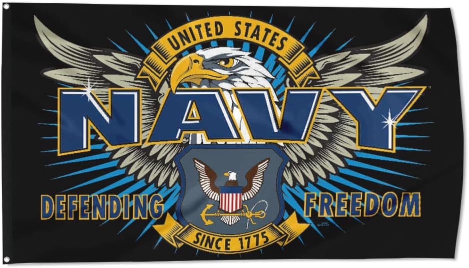 Amazon.com : USN Defending Freedom Flag 3x5 Ft - UV Fade Resistant ...