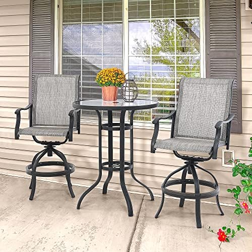 Amazon.com: VICLLAX Outdoor Bar Height Bistro Set, Patio Furniture Set, Patio Bistro Table and ...