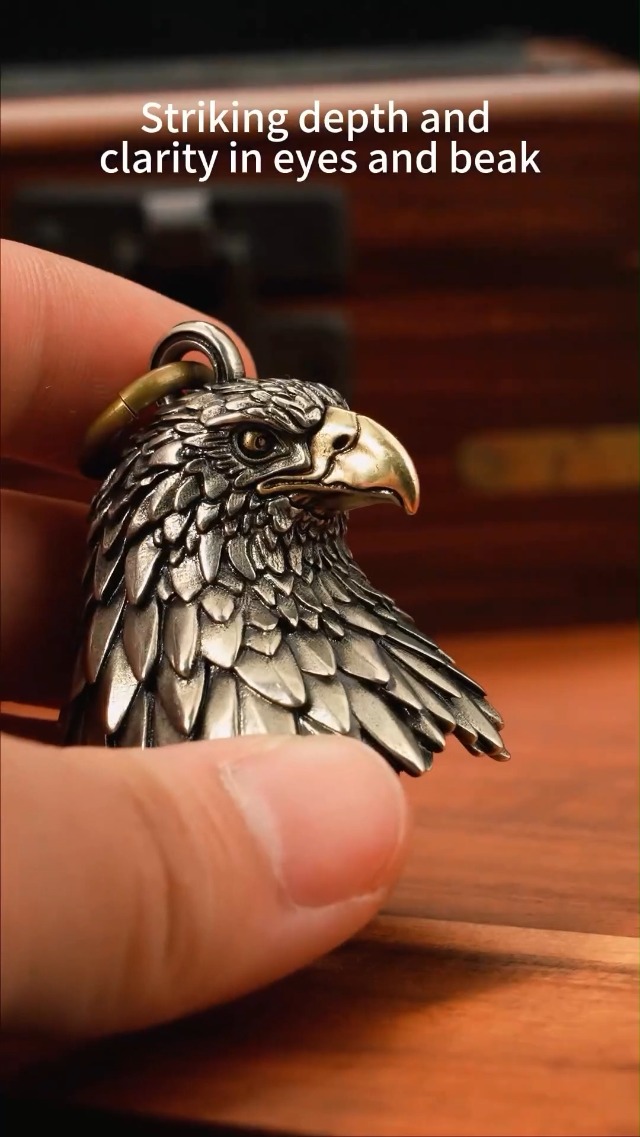 Large Bells COPPERTIST.WU Eagle Bell Keychain - Brass & Bronze Bald ...