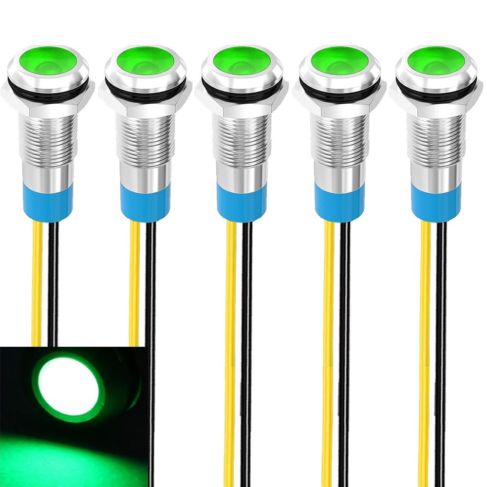 Gebildet 5pcs 8mm 110-220V AC LED Waterproof Metal Indicator Light ...