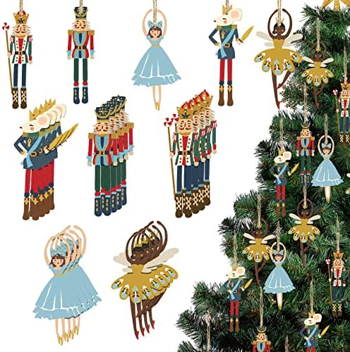 Amazon.com: Gerrii 40 Pcs Christmas Nutcracker Decoration Set Wooden ...