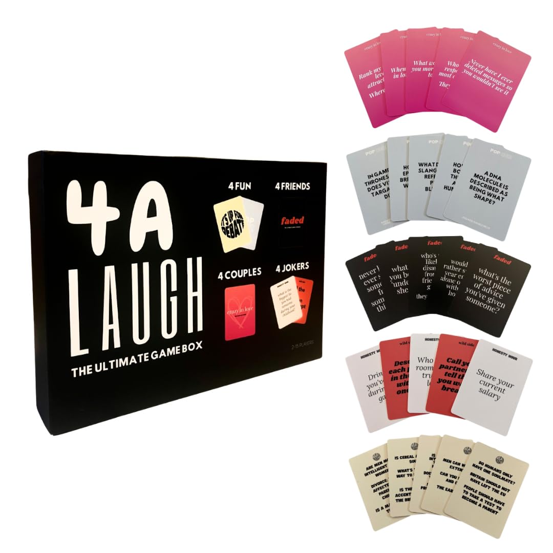 4 A Laugh - The 5 in 1 Card Game Box | Party Games, Couples Games ...