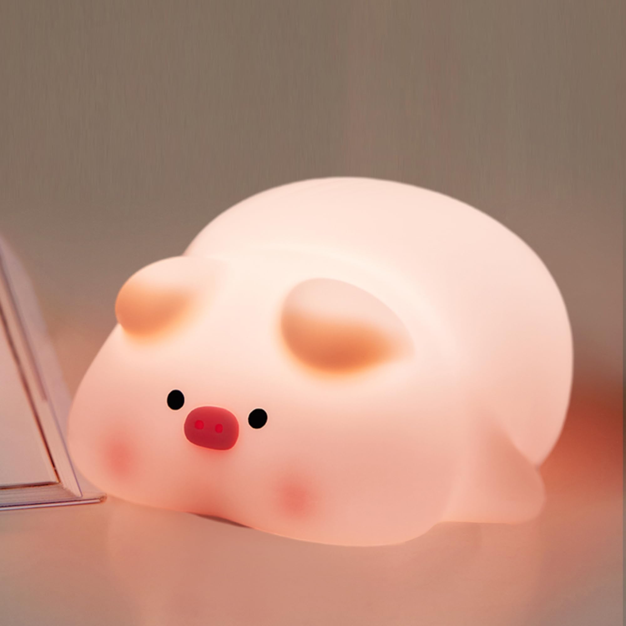 VTIGER Pink Pig Night Light, LED Squishy Cute Lamp,Night Light for Kids ...