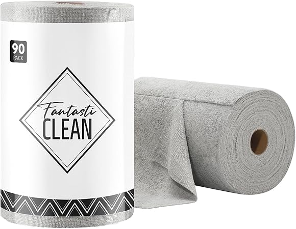 Amazon.com: Fantasticlean Microfiber Cleaning Cloth Roll -90 Pack, Tear ...