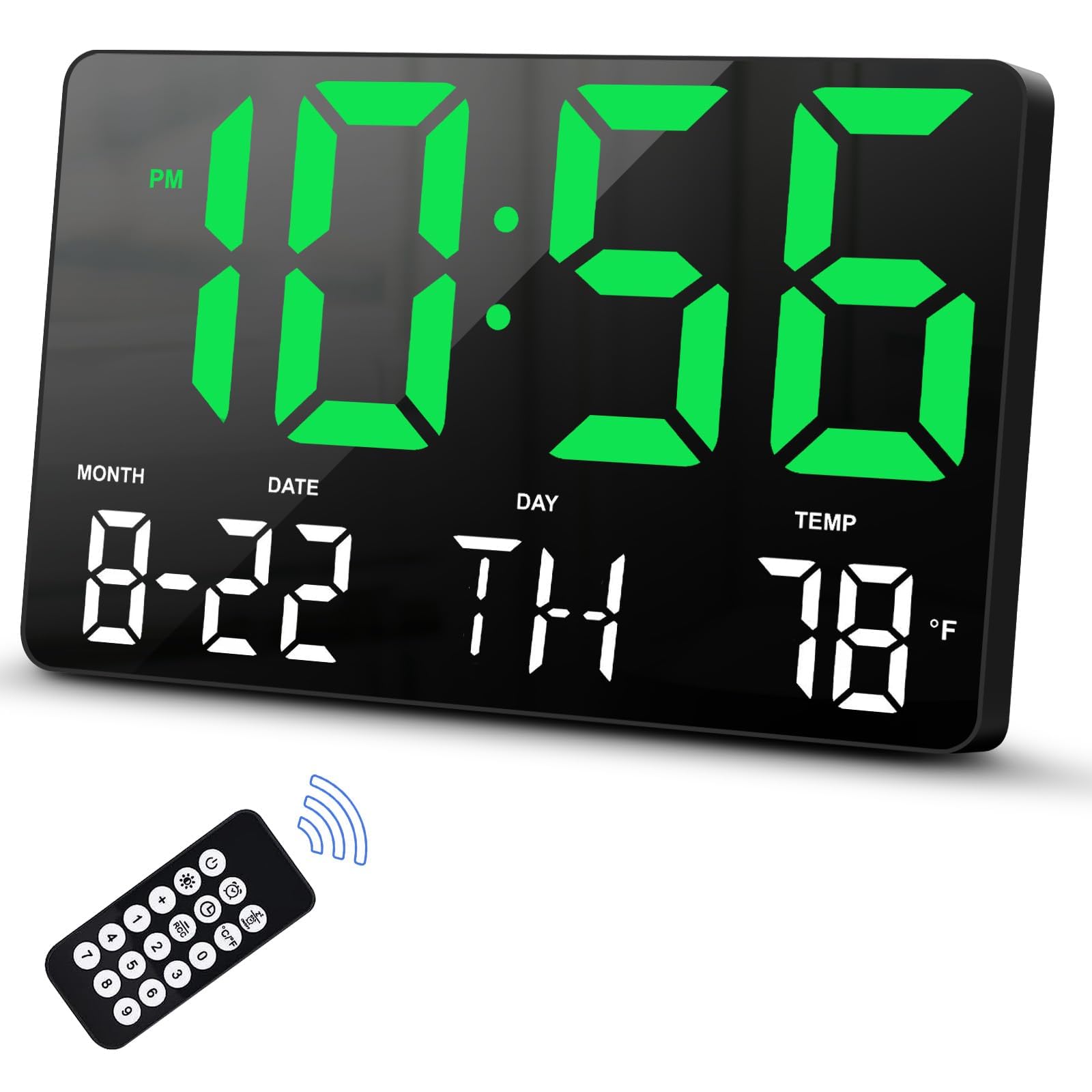 KASTWAVE Digital Clock, Digital Wall Clock with Remote Control, LED ...