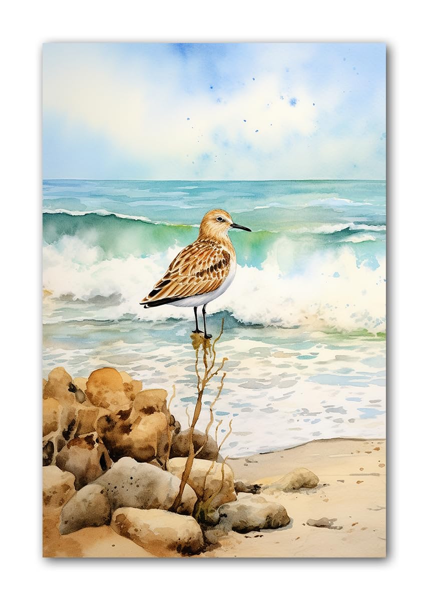 Rtriel Coastal Wall Art Seaside Bird Canvas Prints Beach Painting ...