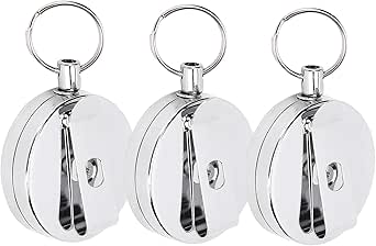 Amazon.co.jp: [FISIDI] Key Chain Key Ring, Retractable Rope Key Ring ...