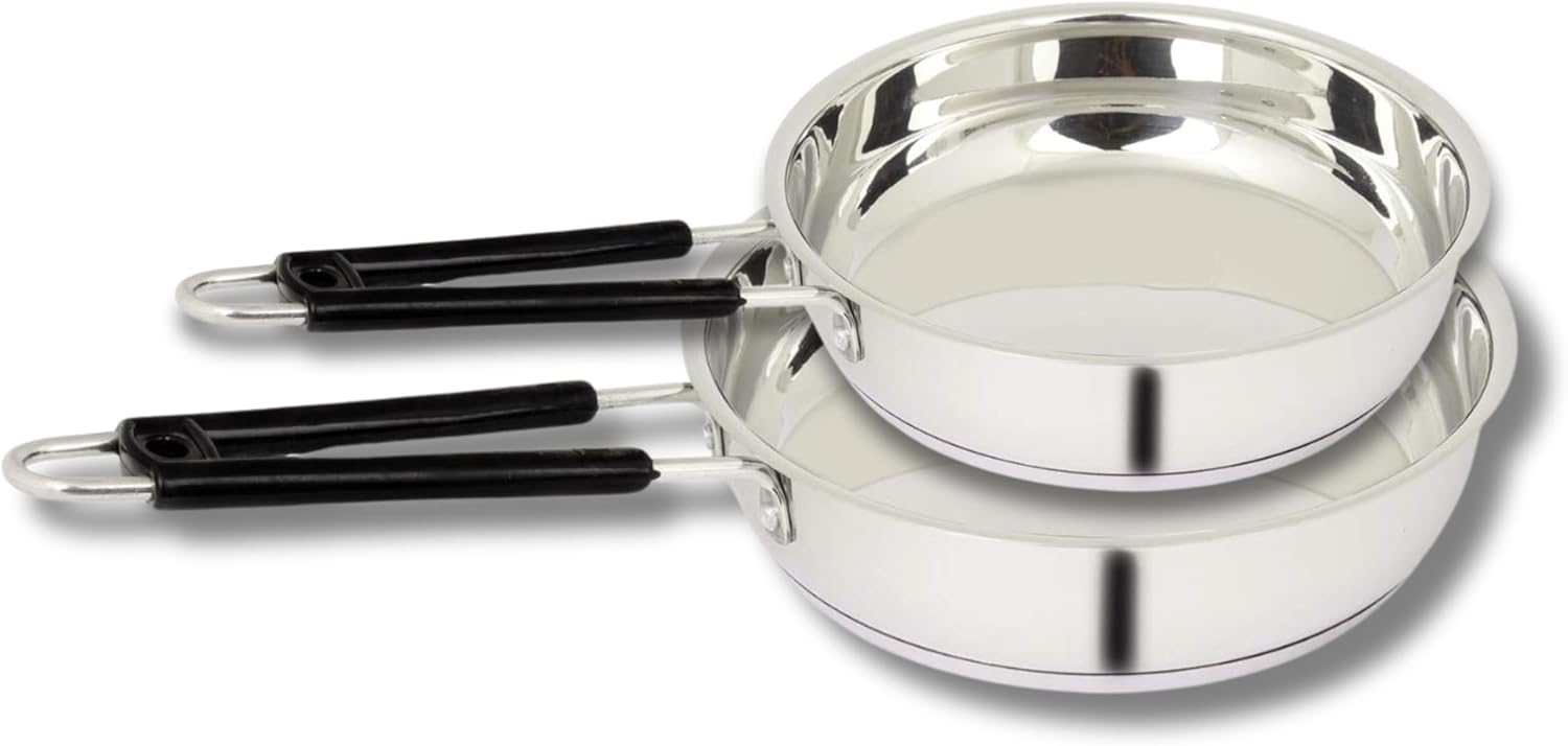 Amazon.com: Vanacara Stainless Steel Heavy Bottom Frying Pan 2-Pack, 9. ...