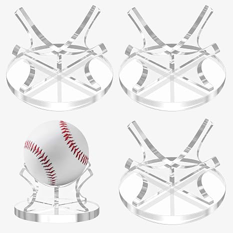 Amazon.com: HRXMS Baseball Display Stand, 3-Piece Clear Acrylic Holder ...