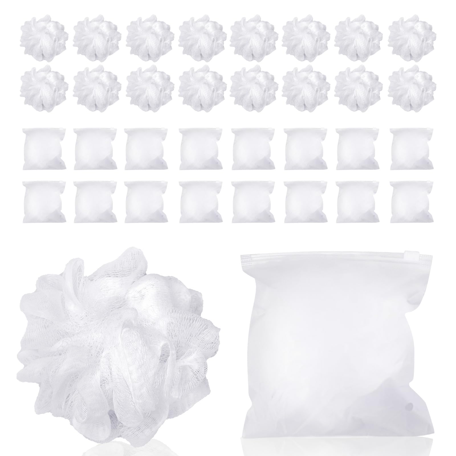 Amazon.com: 16 Pcs Travel Size Loofah Individually Wrapped White Body ...