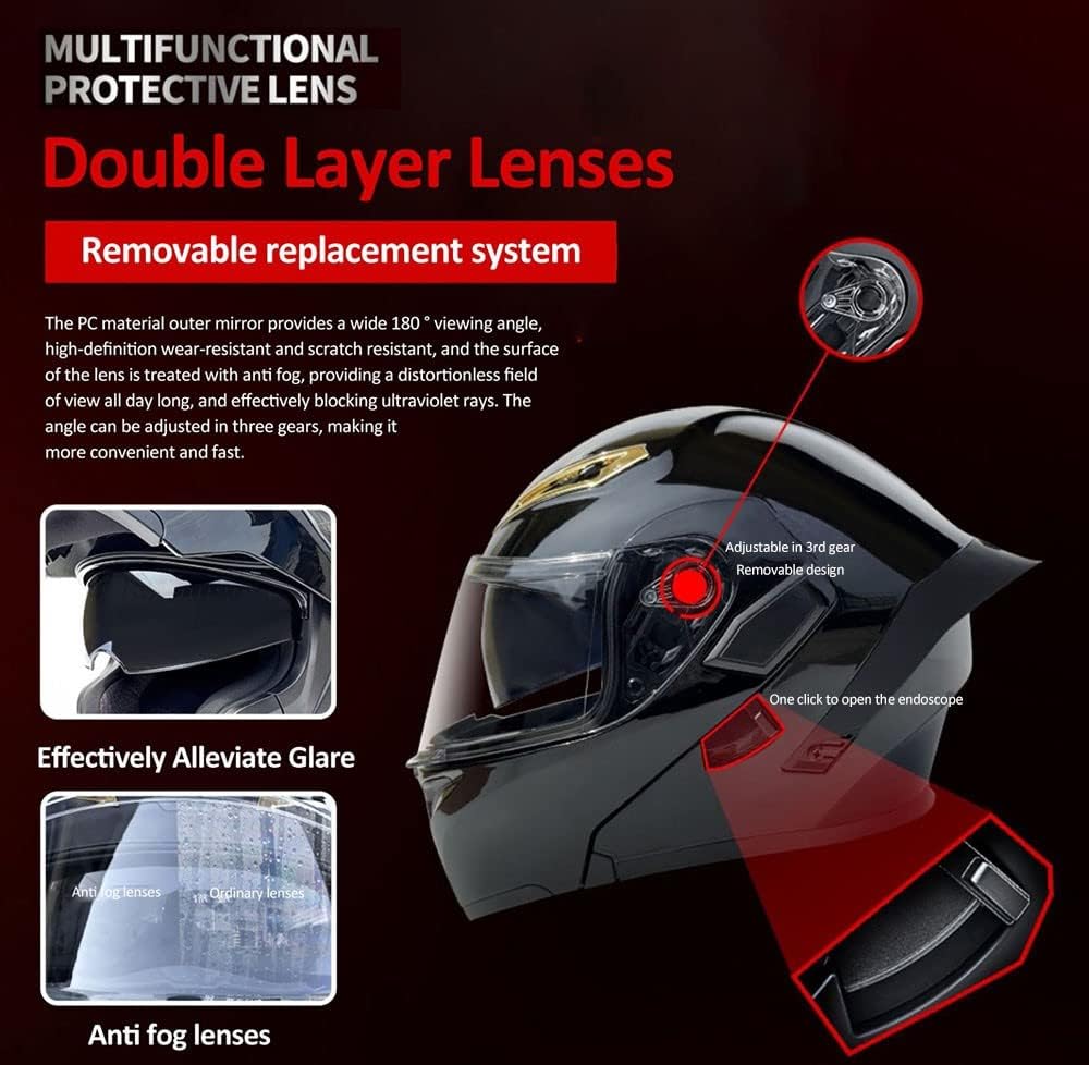 Motorcycle Modular Bluetooth Helmet DOT Approved Flip Up Front Helmets ...