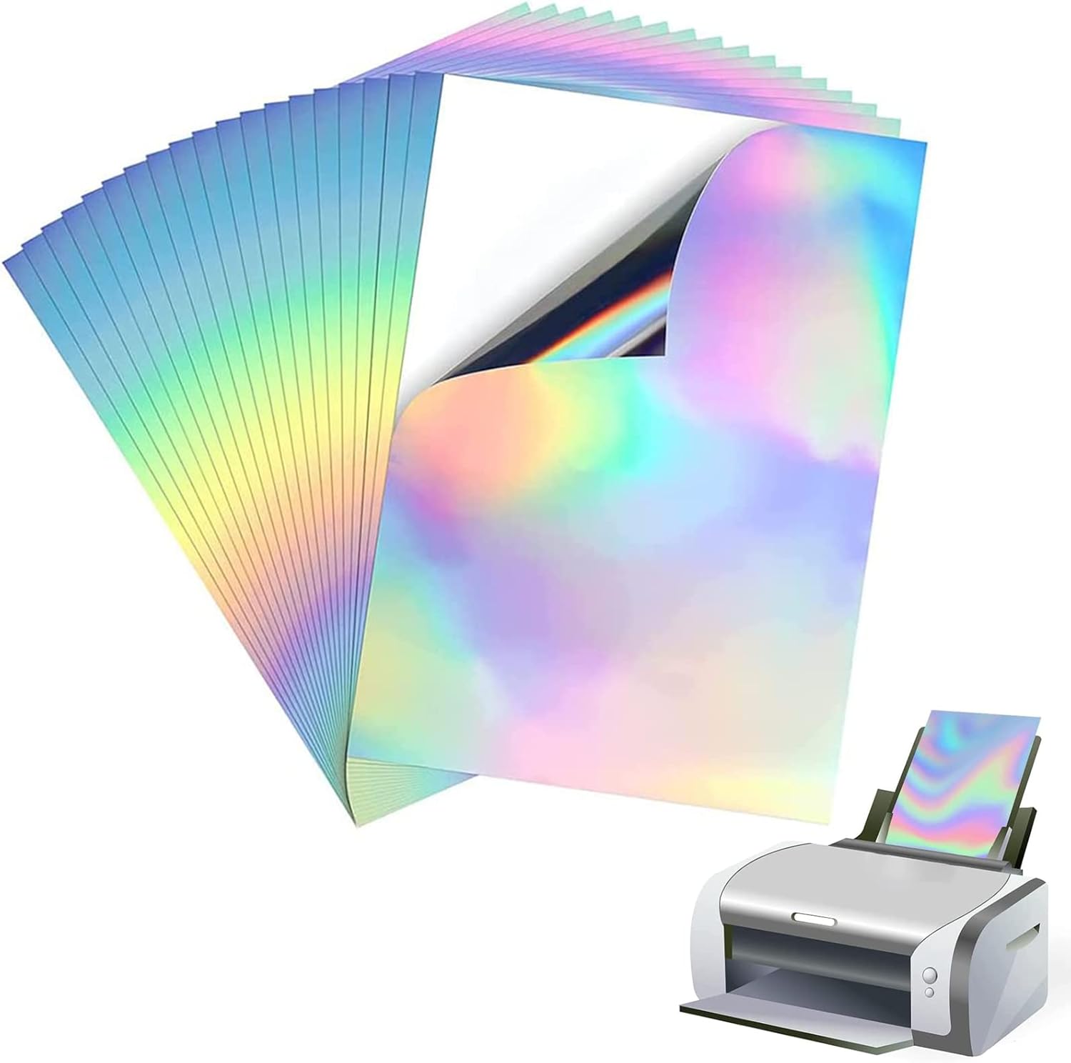 Yzswdox 20 Stück A4 Hologramm Papier, Aufkleber Papier, Bedruckbares ...