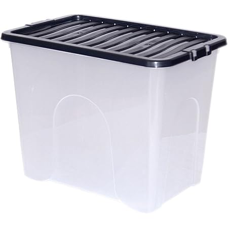 CrazyGadget® Large Big Plastic Storage Clear Box Strong Stackable ...