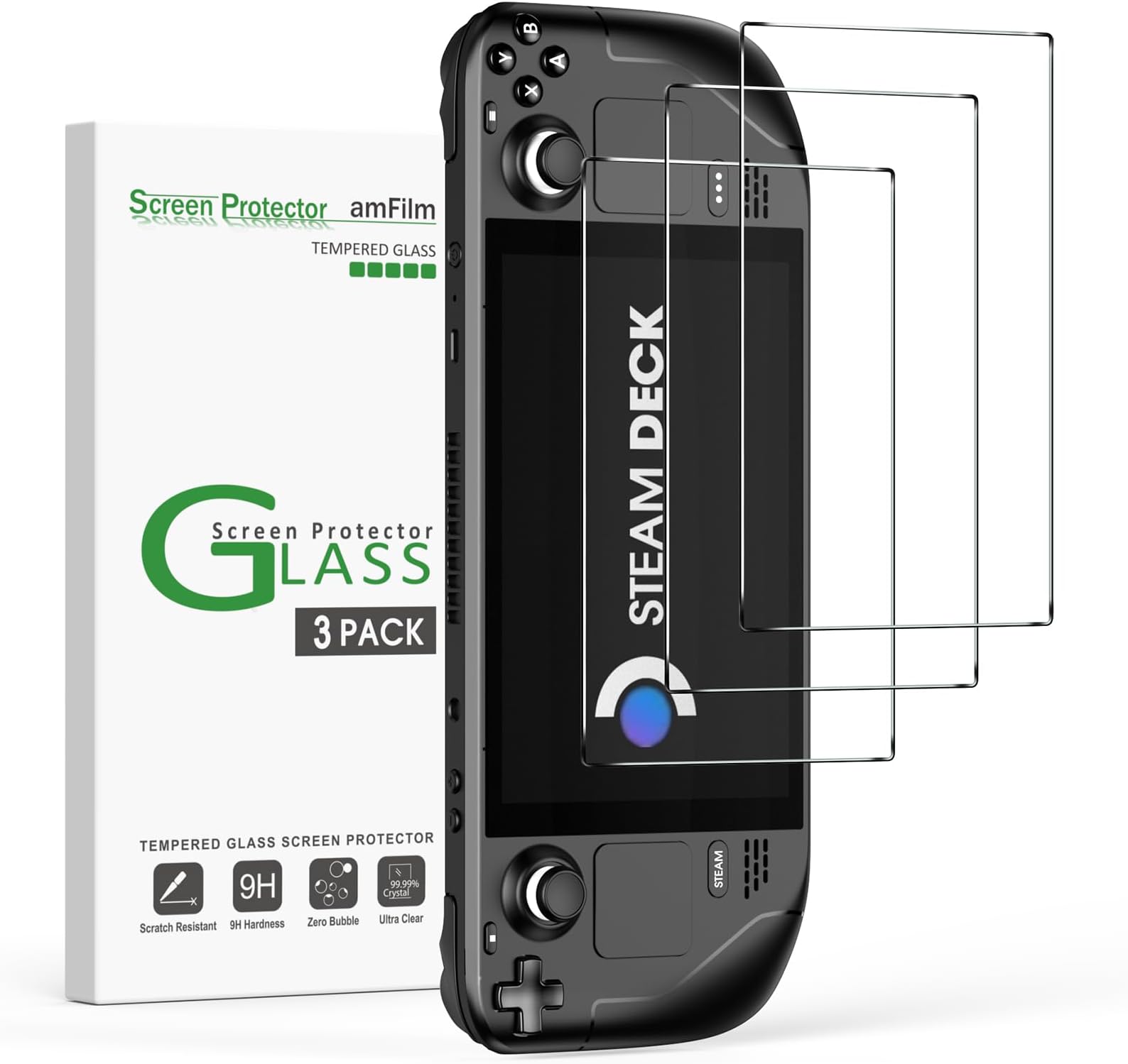 JSAUX 2-Pack Steam Deck Screen Protector, Anti Glare Protector 9H ...