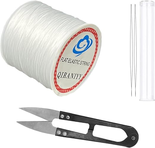 Amazon.com: 0.8mm Elastic String for Bracelet Making, (White) Strings ...