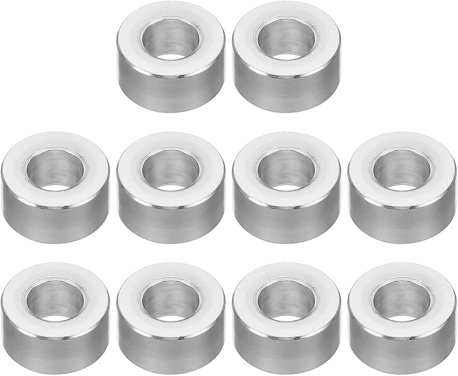 PATIKIL M6 Aluminum Spacers, 10 Pcs Silver Round Aluminum Spacers, 1 ...